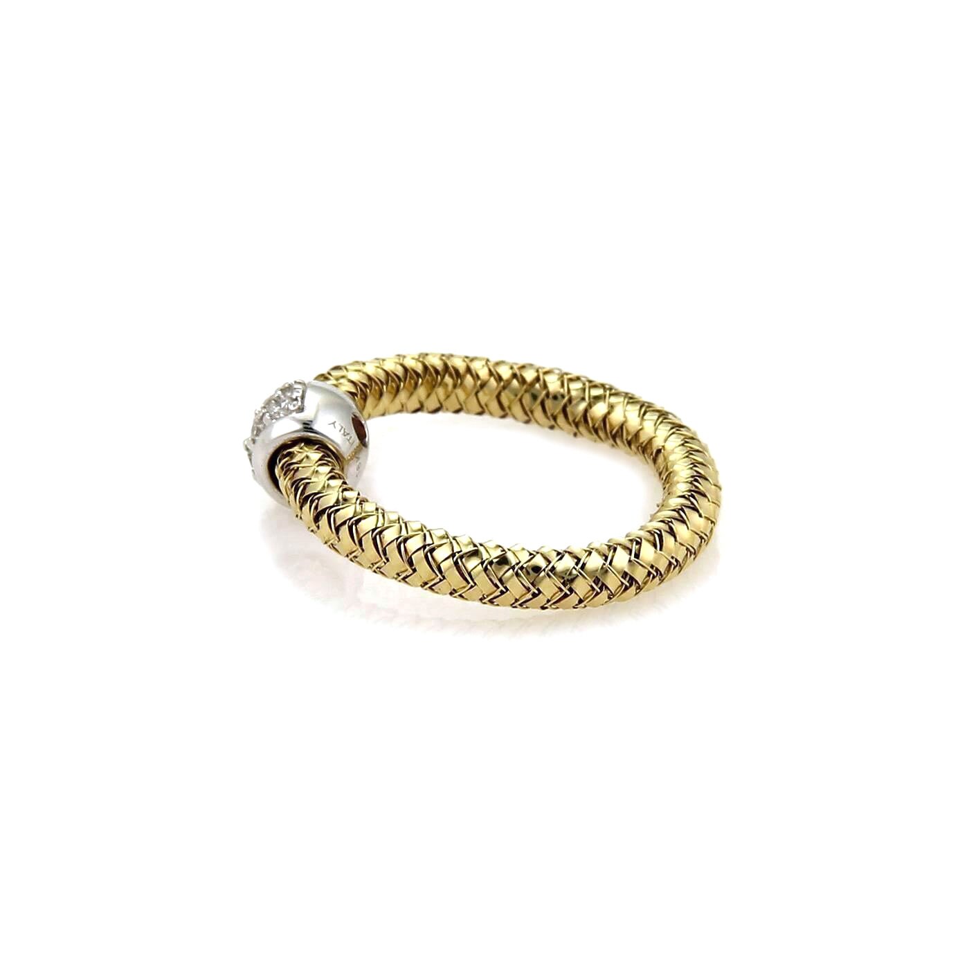 20304 - Roberto Coin Primavera Diamond 18k Yellow & White Gold Band ...