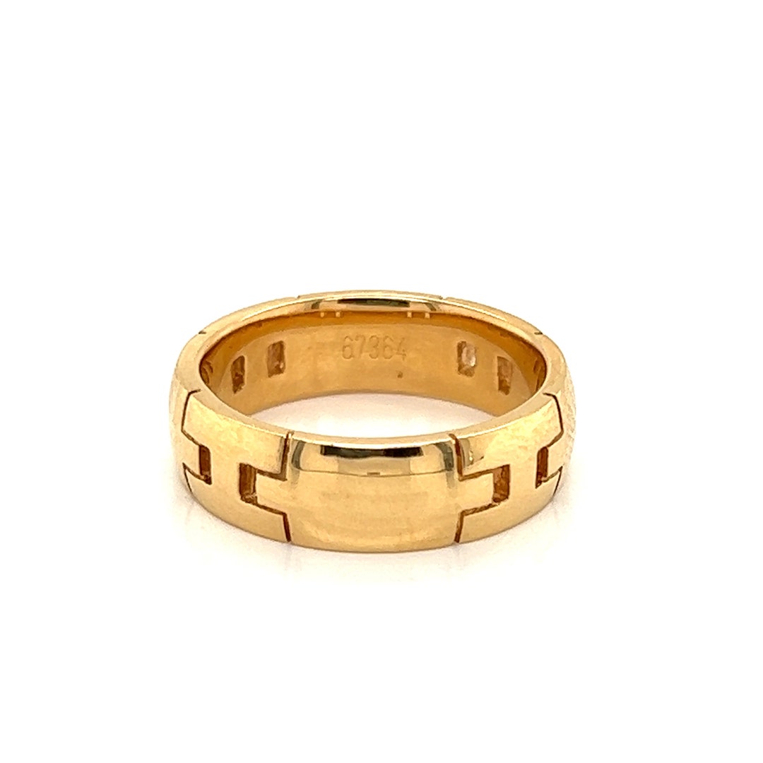 26145 Hermes Hercules H Logo 18k Yellow Gold 5.5mm Wide Band Ring - Etsy