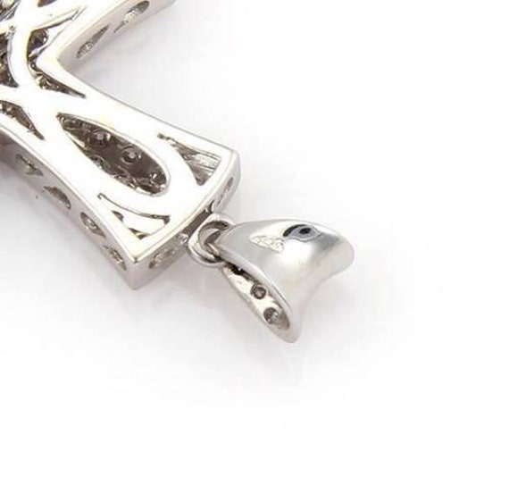 14379 - Large 2.00ct Pave Diamond 18k White Gold Cros… - Gem