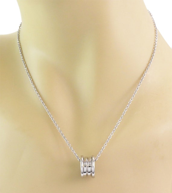24774 Bvlgari B.zero1 18k White Gold Pendant Necklace Etsy