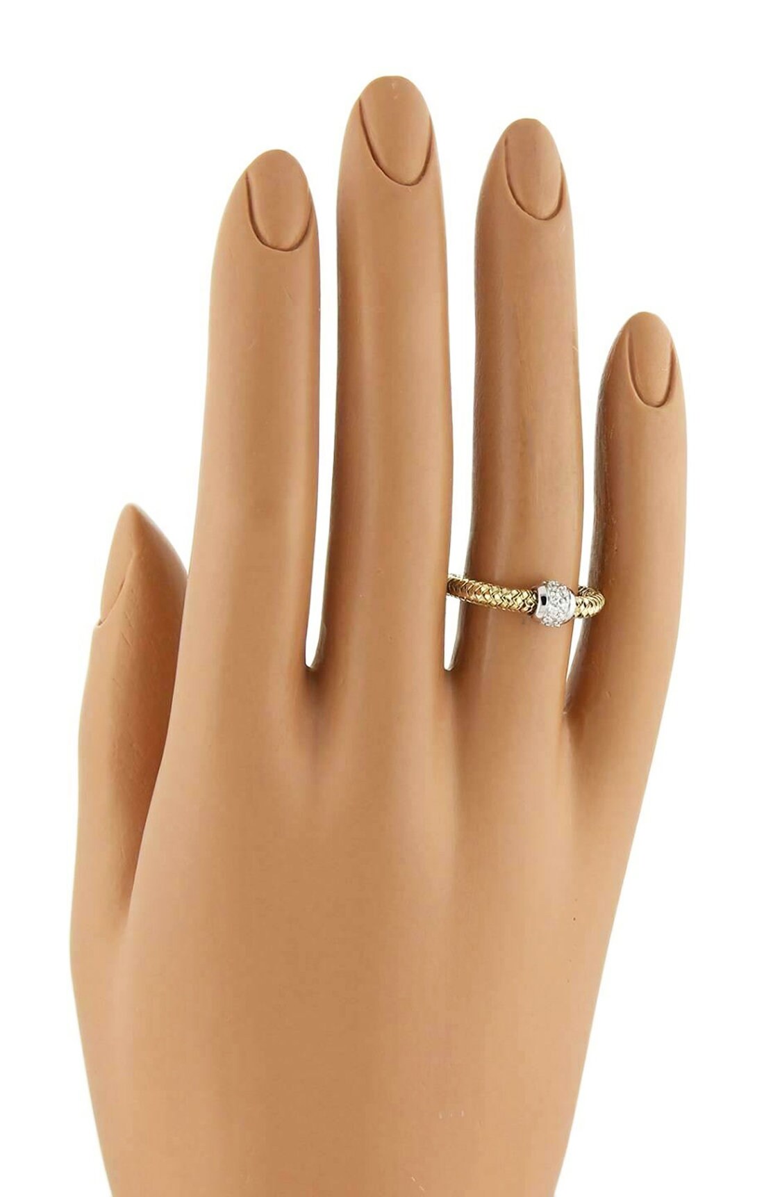 20304 - Roberto Coin Primavera Diamond 18k Yellow & White Gold Band ...