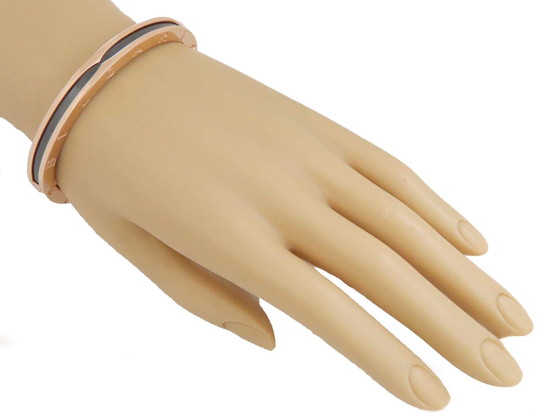 27785 - Bvlgari B.zero1 Black Ceramic 18k Rose Gold Larger 27785 - Bvlgari B.zero1 Black Ceramic 18k Rose Gold Larger