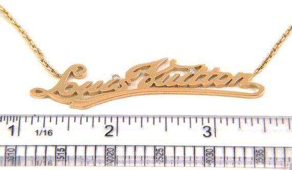 25567 Louis Vuitton Signature Diamond 18k Yellow Gold Necklace Pendant Etsy