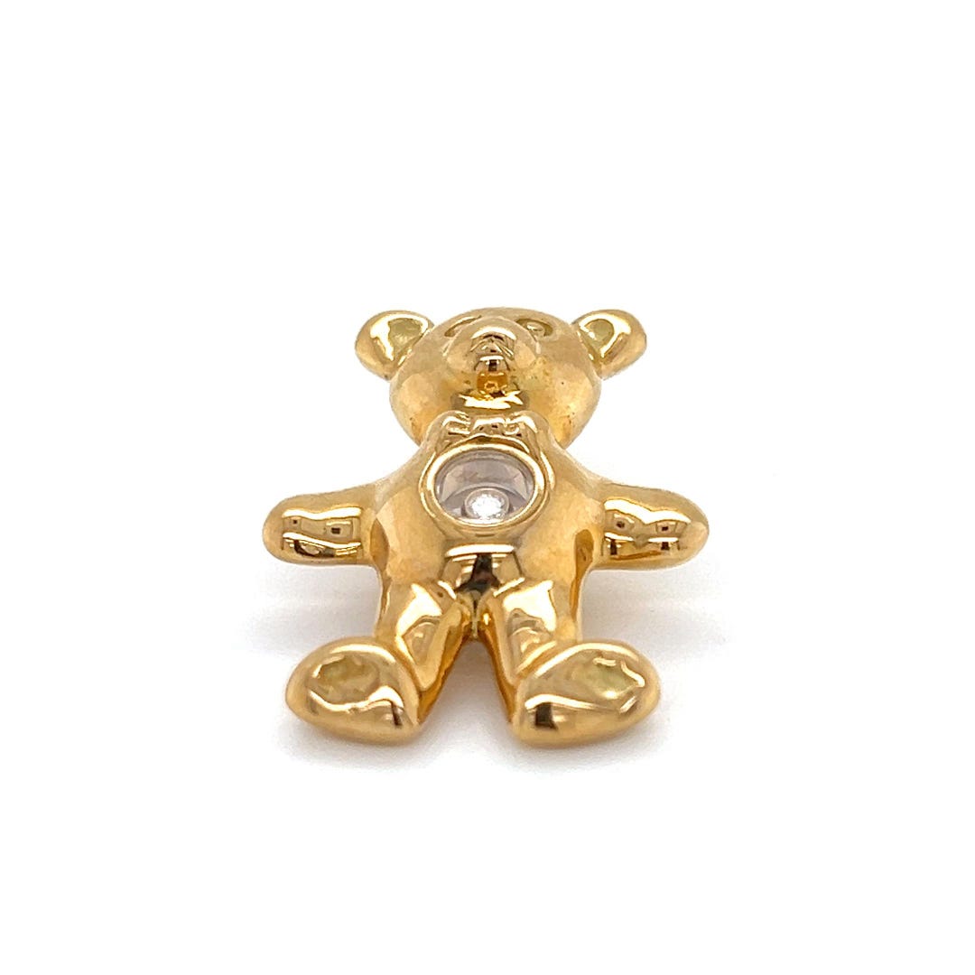 20085 - Chopard Happy Diamond 18k Yellow Gold Teddy Bear Charm Pendant ...