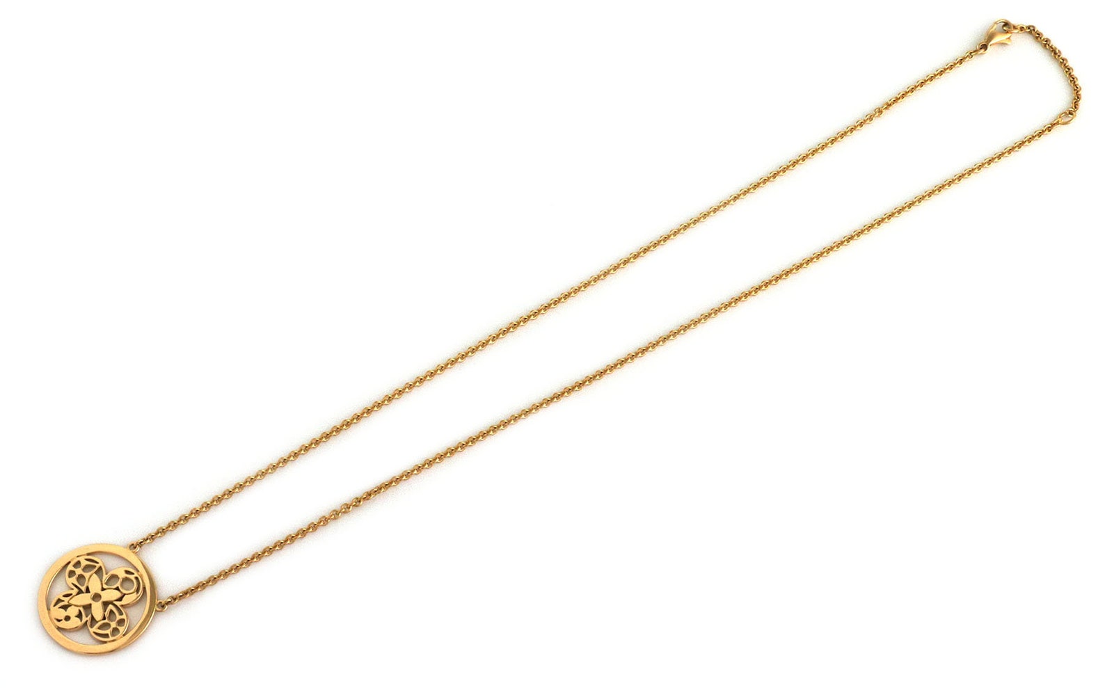 24957. Louis Vuitton Resille Monogram Floral Round 18k Yellow Gold ...