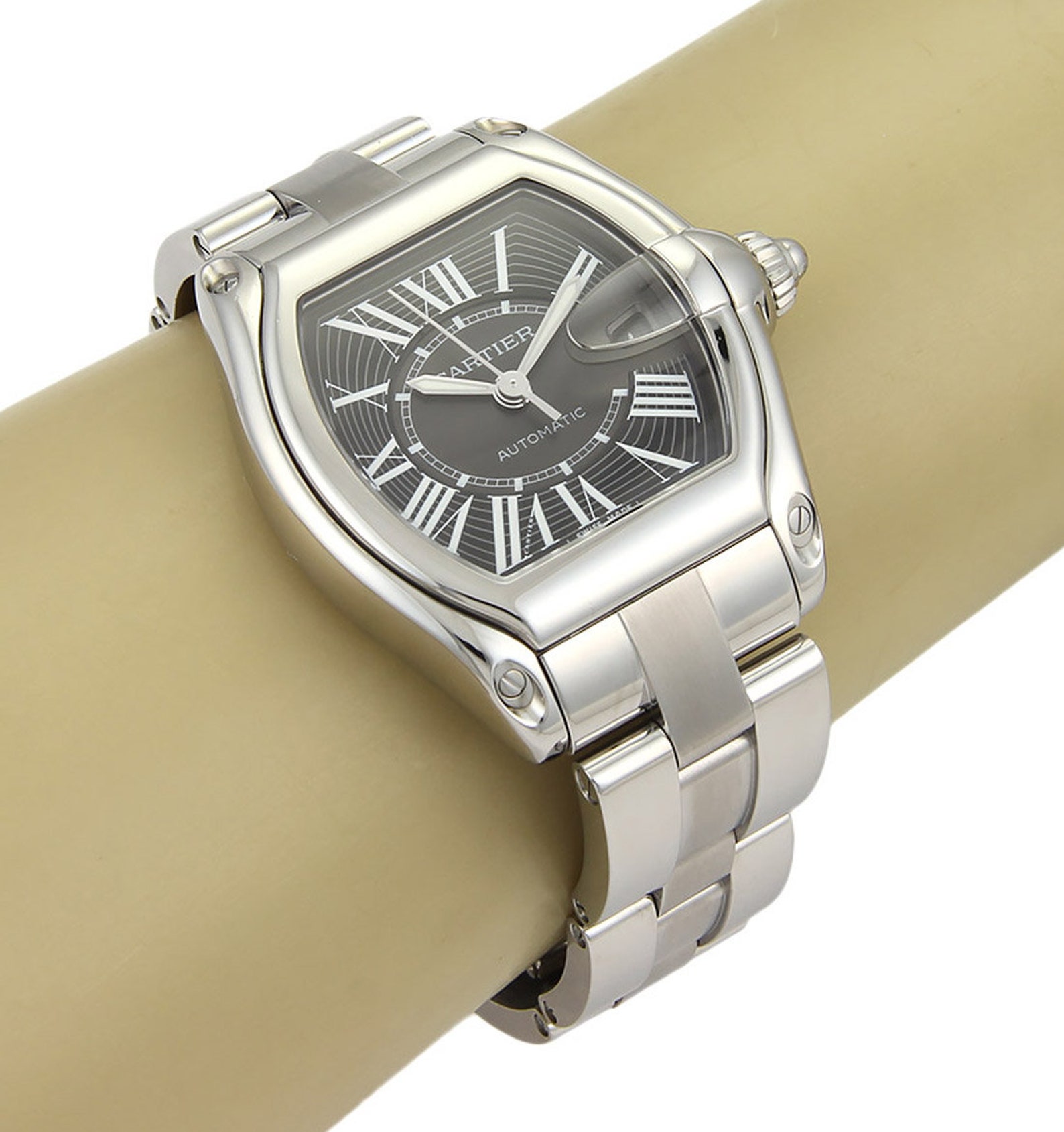 15464 - Cartier Roadster Automatic Stainless Steel Men's Wrist Watch - Etsy