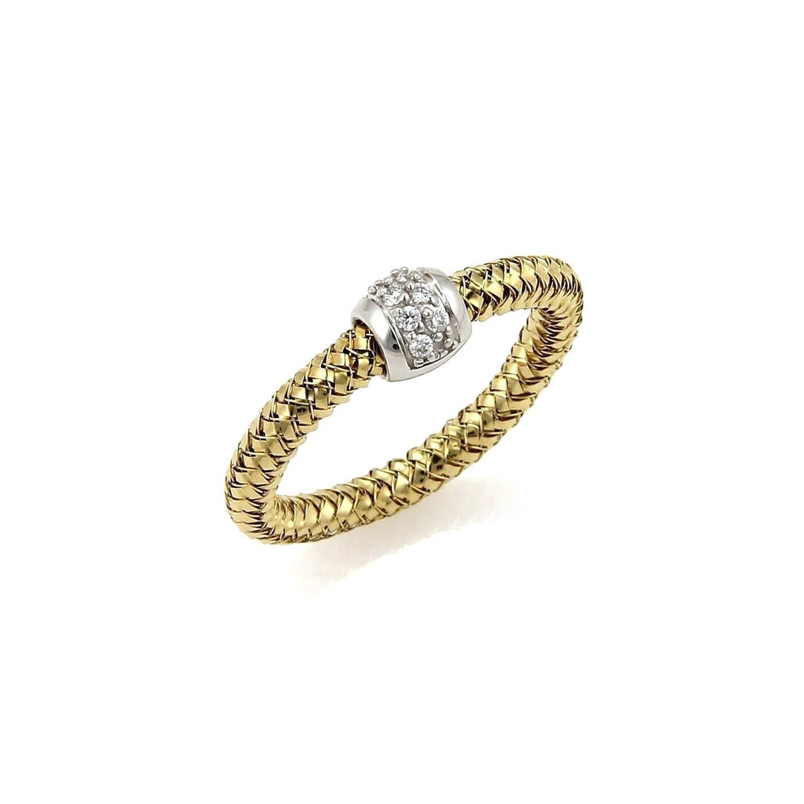 20304 - Roberto Coin Primavera Diamond 18k Yellow & White Gold Band ...
