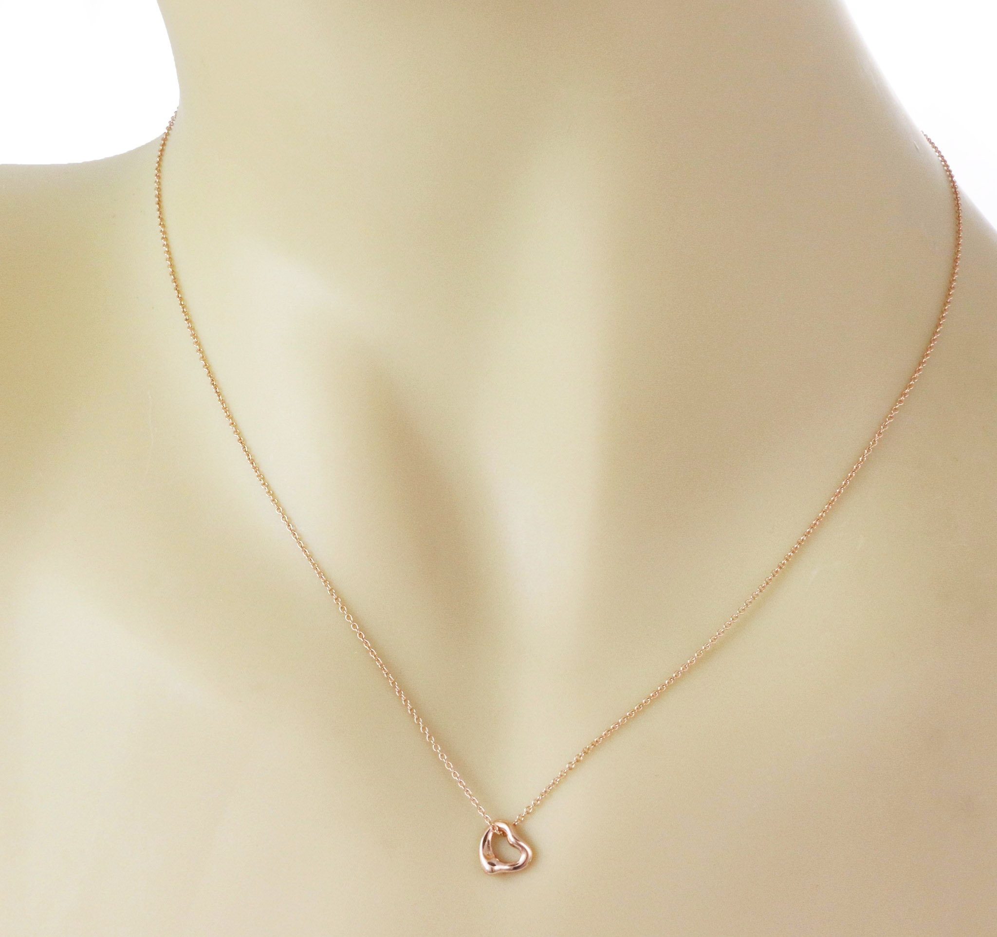 Tiffany rose gold heart necklace store