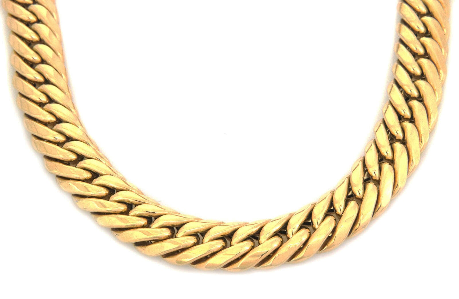 27149 - Mayor's 18k Yellow Gold 15mm Wide Beveled Curb Link Collar ...
