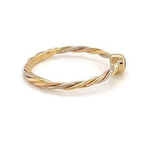 26932 - Cartier Trinity Ruby 18k Tricolor Gold Twisted Wire Band Ring ...