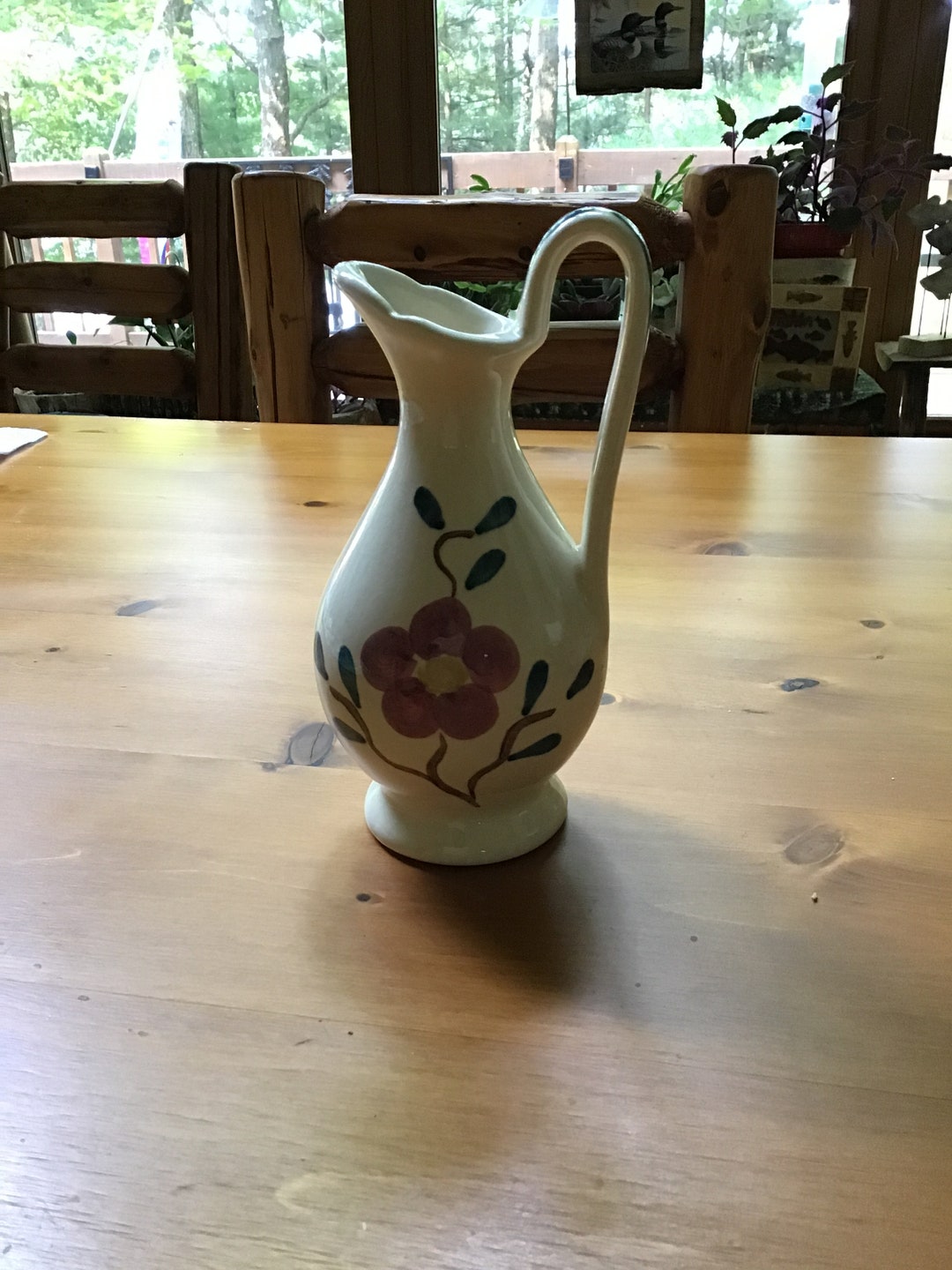 Vintage Purinton Slipware Pottery Floral Jug/pitcher/vase From 1950’s ...