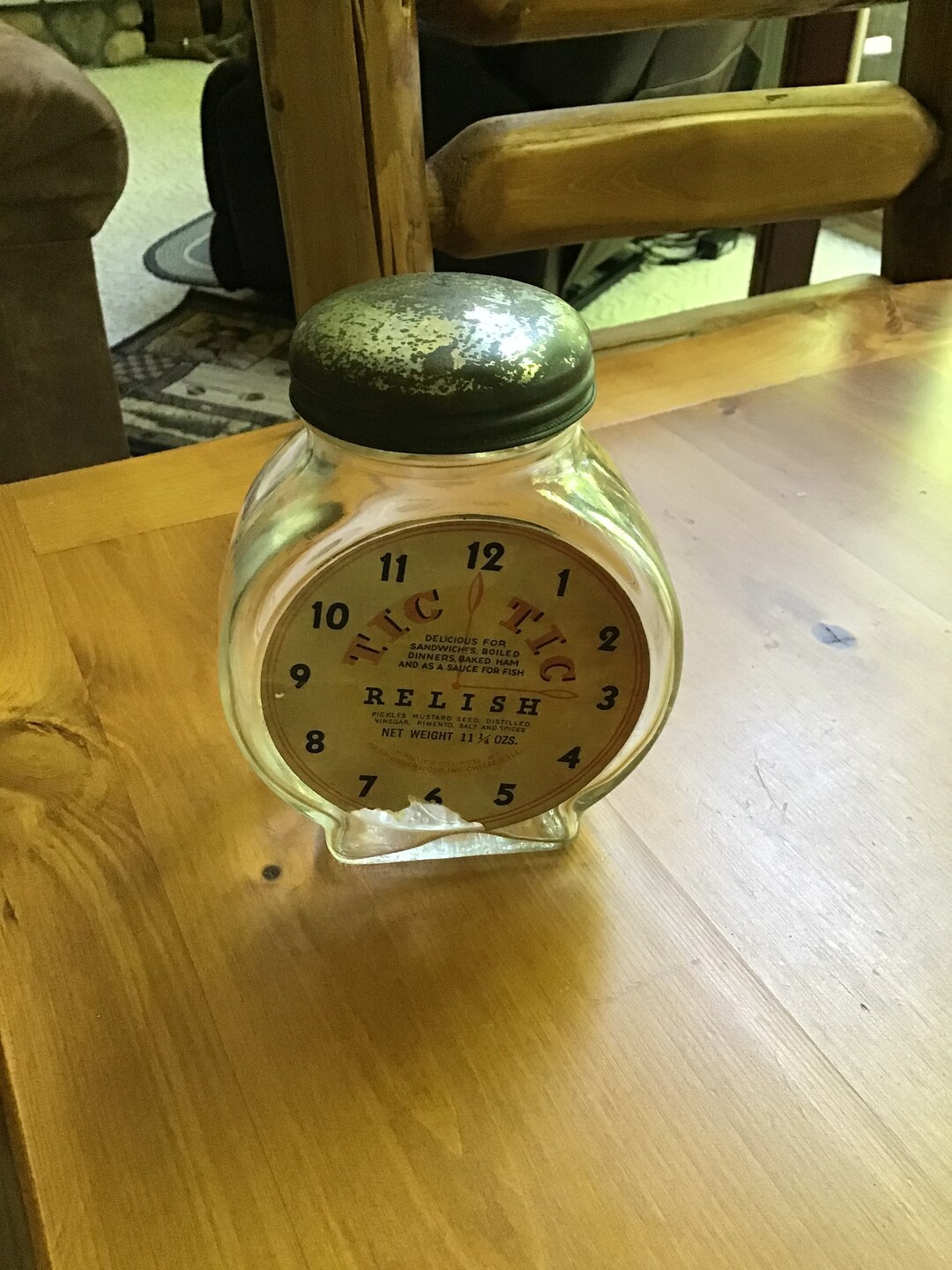 Vintage Nash’s Relish Clock Face Jar From 1940’s - Etsy