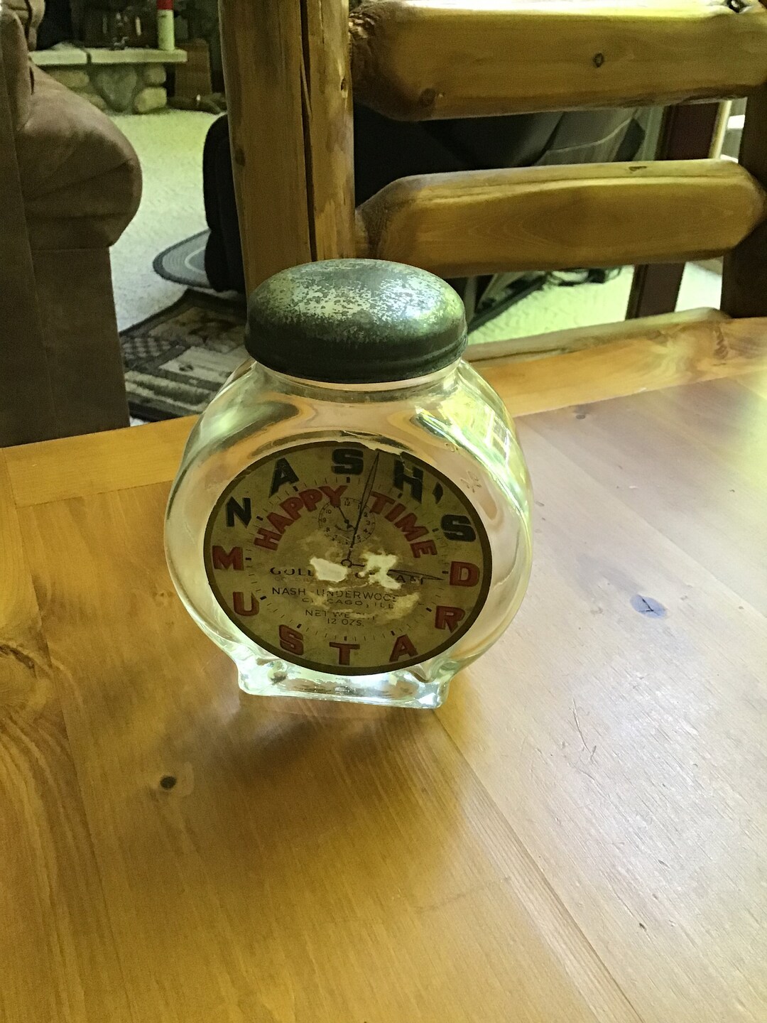 Vintage Nash’s Mustard Happy Time Clock Face Jar From 1940’s - Etsy