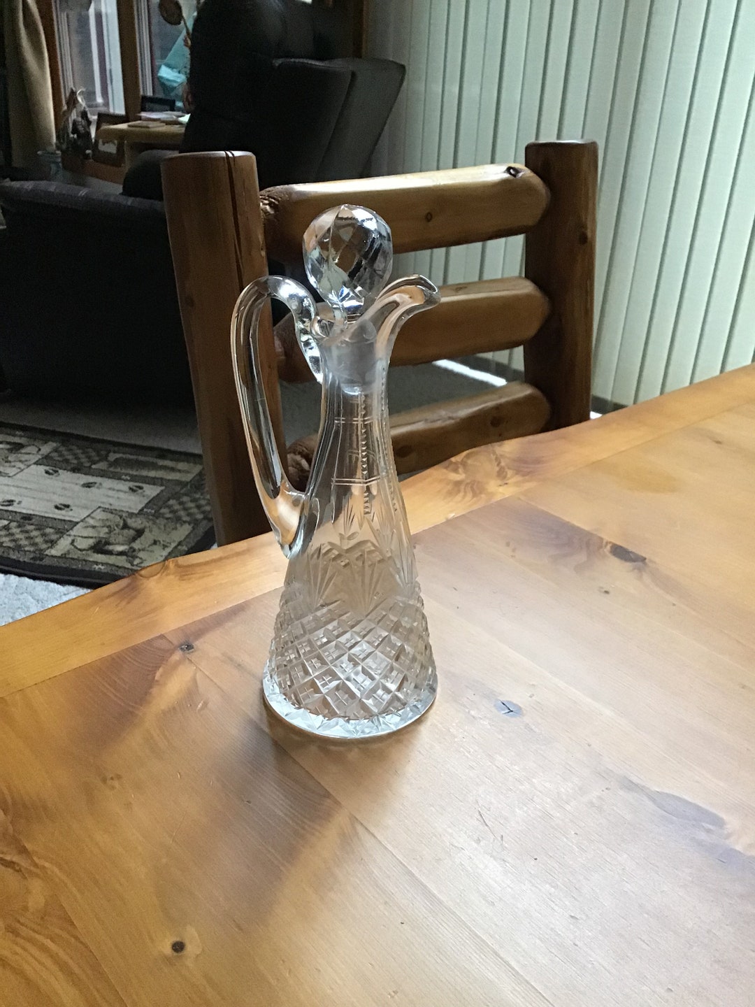 Vintage Crystal Cut Glass Cruet From the 1940’s - Etsy