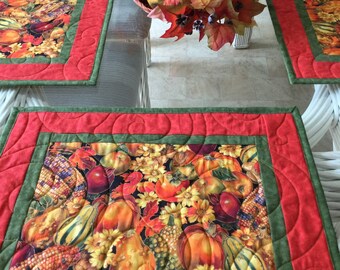 Fall Placemats Quilted Placemats Autumn Table Mats Maple | Etsy
