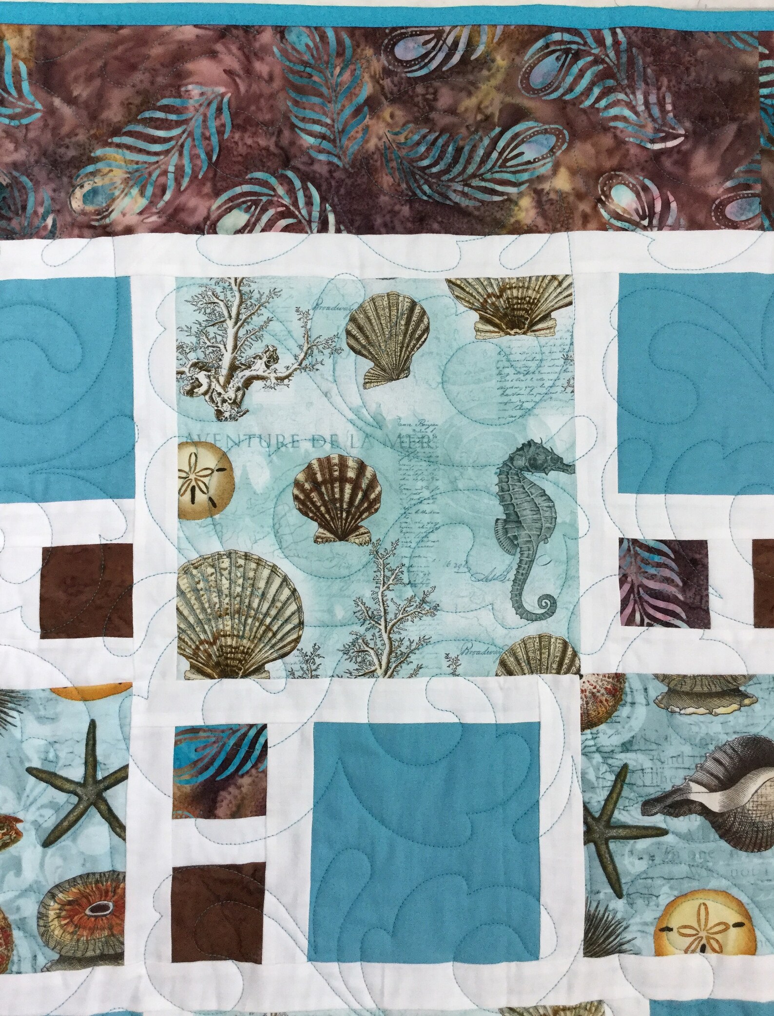 Seashells Quilt Quilted Lap Quilt Quilt for Couch Handmade - Etsy
