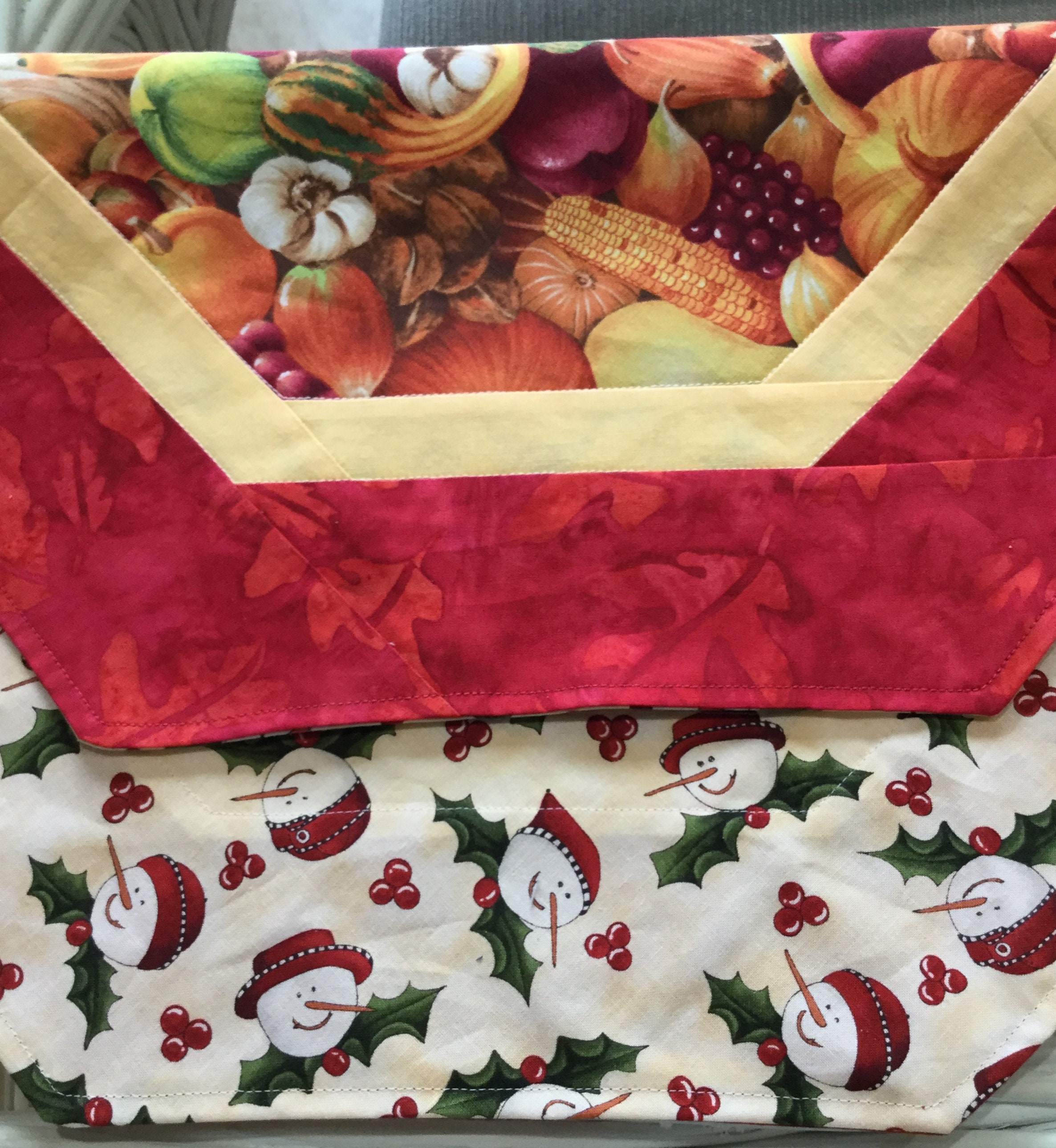 Reversible Octagonal Table Topper: Thanksgiving & Christmas Centerpiece ...