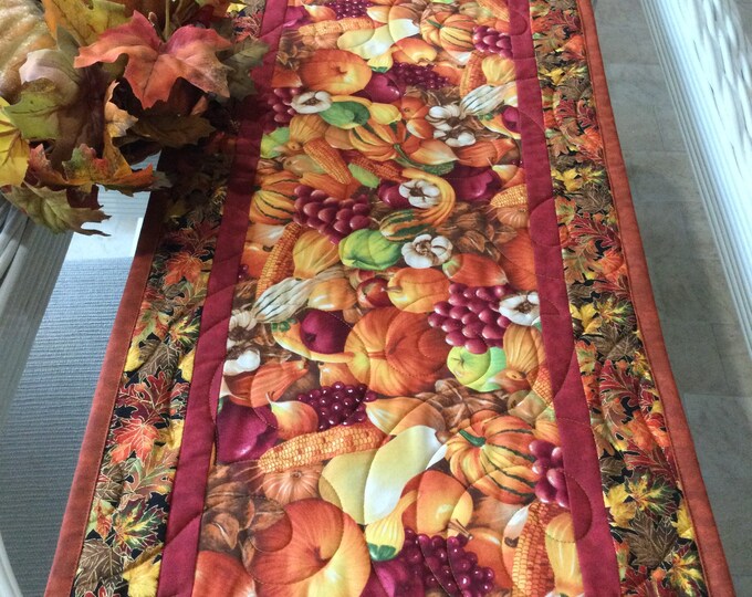 Thanksgiving Tablerunner, Holiday Table Runner, Quilted Runner, Table ...