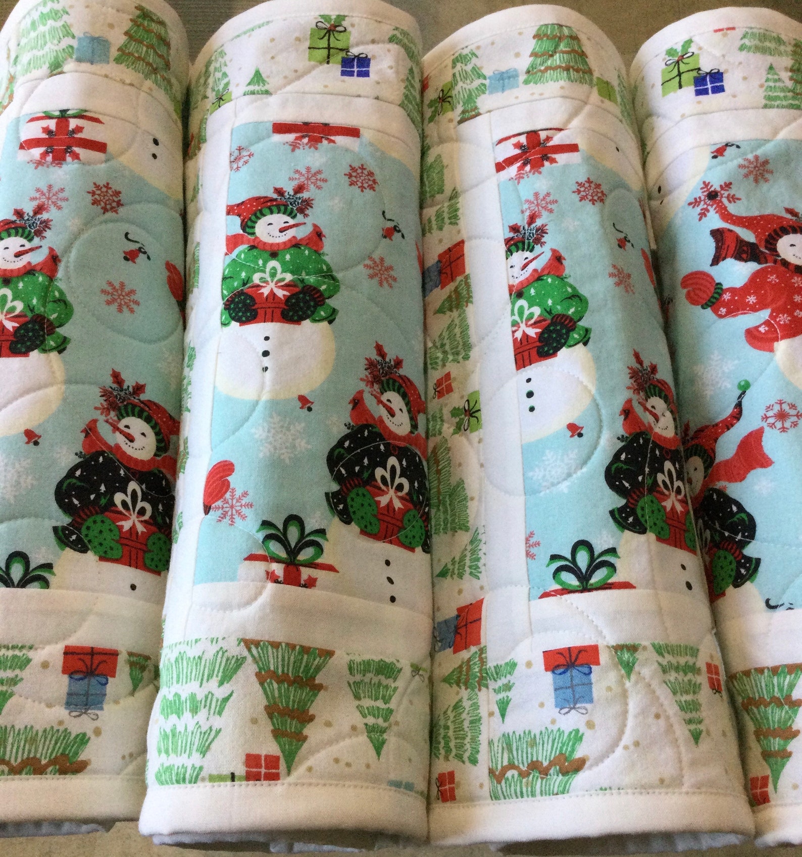 Snowman Placemat Quilted Placemats Christmas Placemats | Etsy