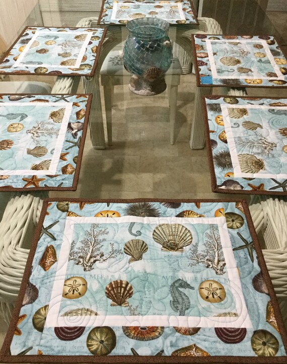 Sea Shell PlacematsQuilted Placemats Placemats for Table | Etsy