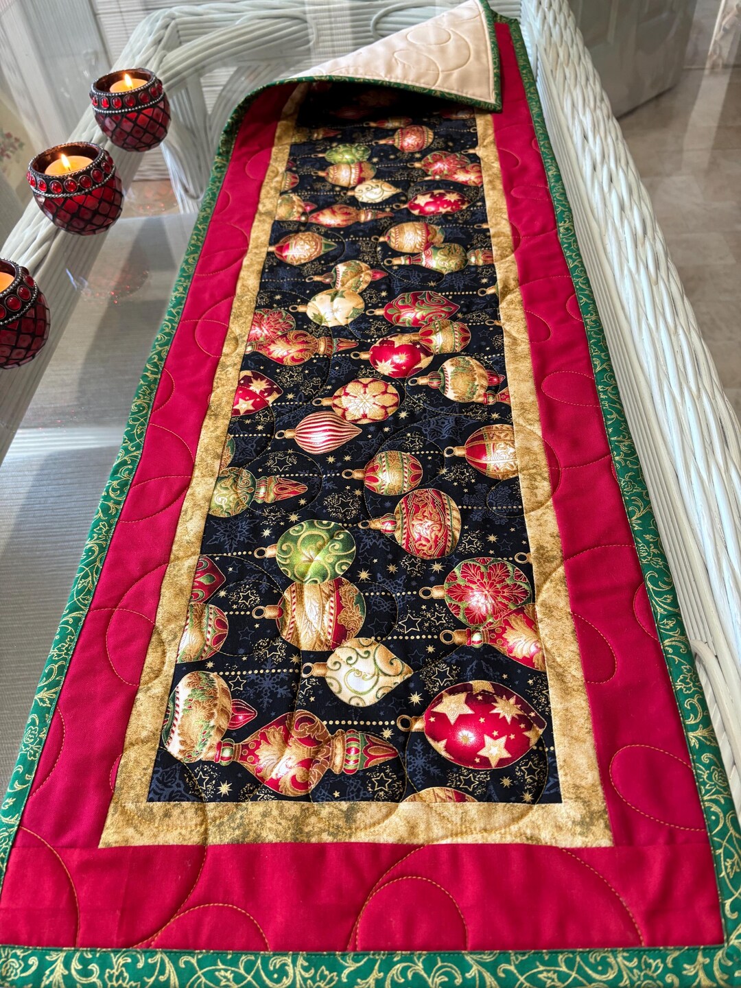 Christmas Tablerunner,quilted Tablerunner for Yourtable, Holiday Tablerunner ,christmas ...