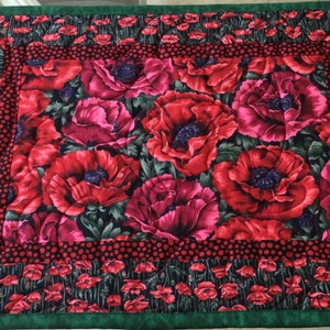 Poppy Placemats, Quilted Placemats, Botanical Placemats, Floral ...