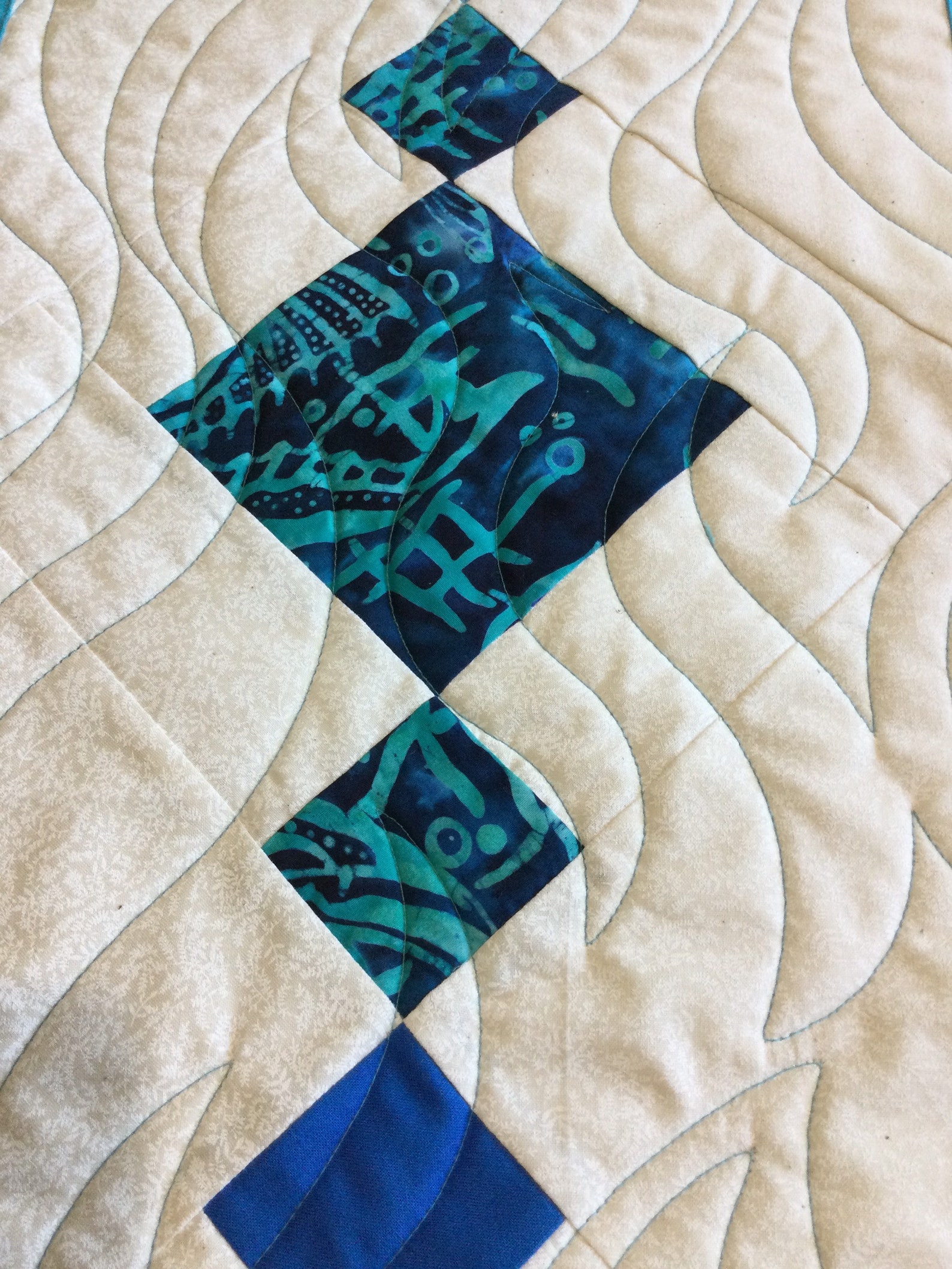 Teal Blue Tablerunner Quilted Table Runner Beach Decor - Etsy