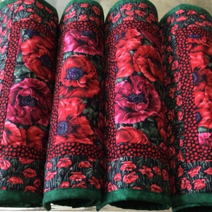 Poppy Placemats, Quilted Placemats, Botanical Placemats, Floral ...