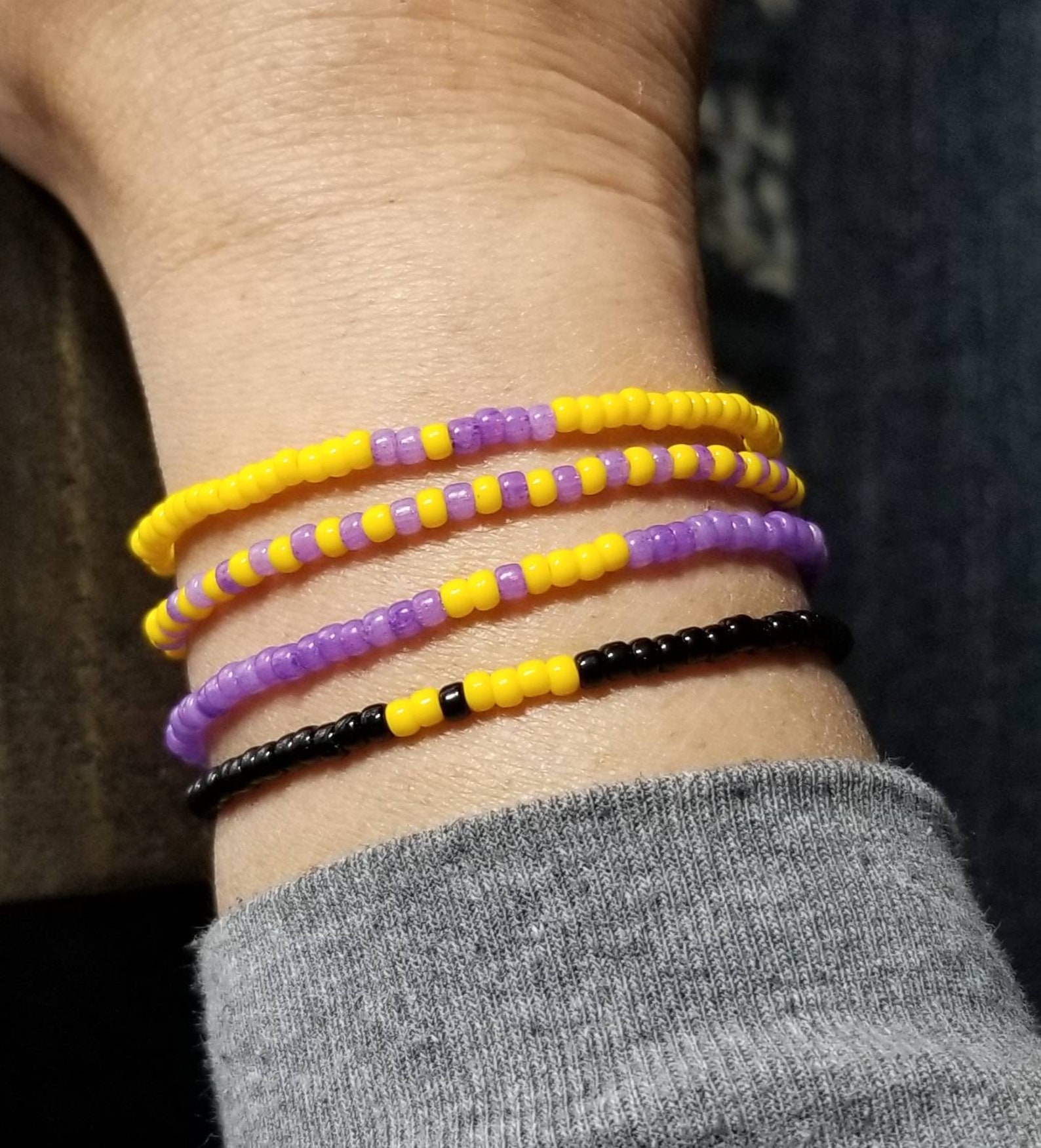 In Memory of Kobe Bryant Glass Bead Stretch Bracelets (set of 2) - Etsy