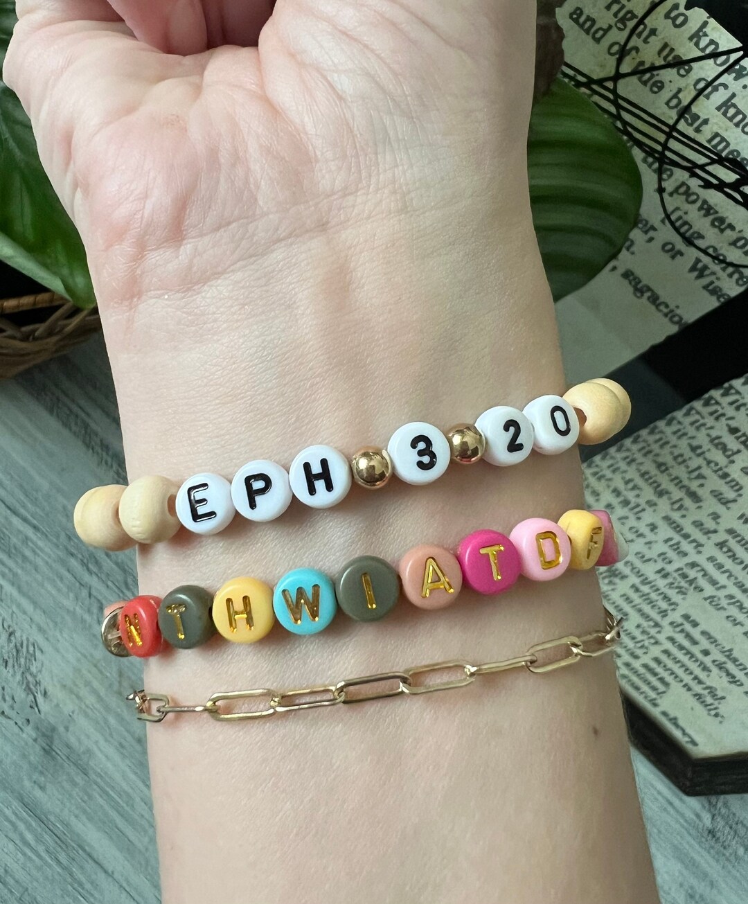 Beaded Memory Verse Bracelet Set | Christian | Bible | Customizable - Etsy