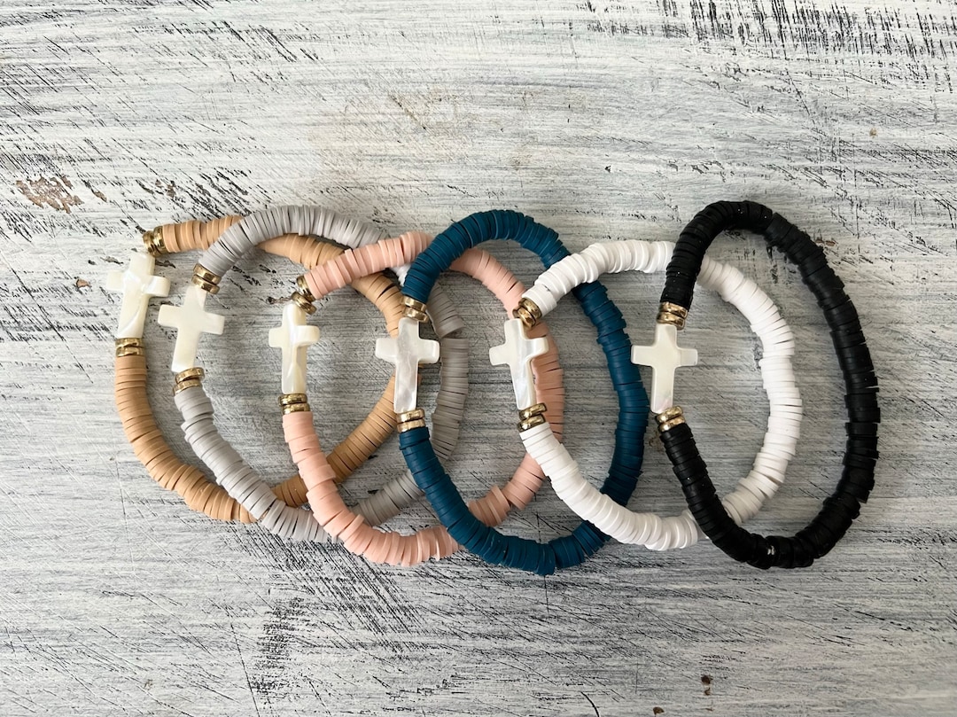 Cross Beaded Bracelet - Etsy