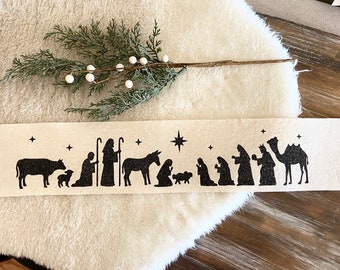 Christmas Mantle Garland, Christmas Bunting Printable Nativity Banner ...