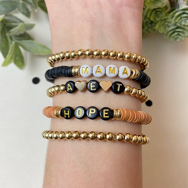 Beaded Name Bracelet - Etsy