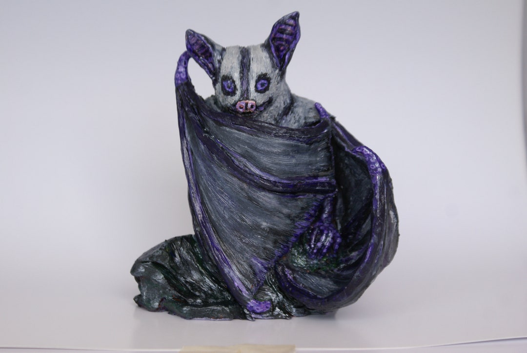 Ceramic Animal Statuette "the Baby Bat", Traditional Modeling, Unique ...