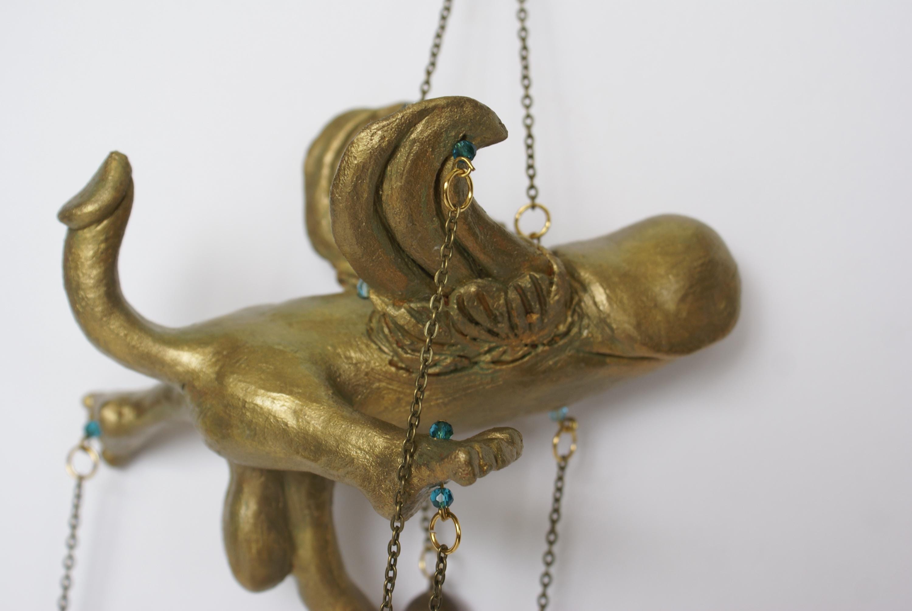 Winged Phallus-lion (fascinum), Ceramic Handmade Talisman, Greek-roman ...