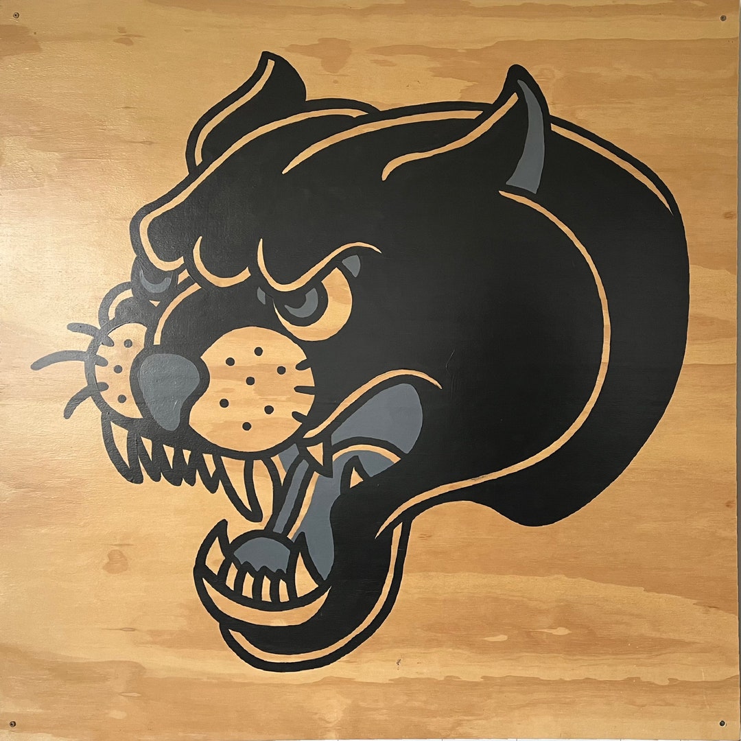 LARGE Traditional Panther Painting on Wood - Etsy