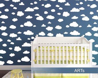 Cloud wall stencil | Etsy