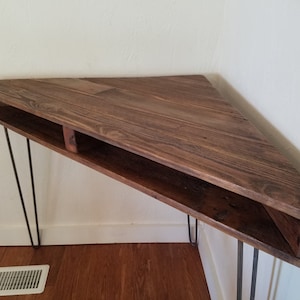 Reclaimed Wood Corner Triangle Desk With Cubby Holes on - Etsy