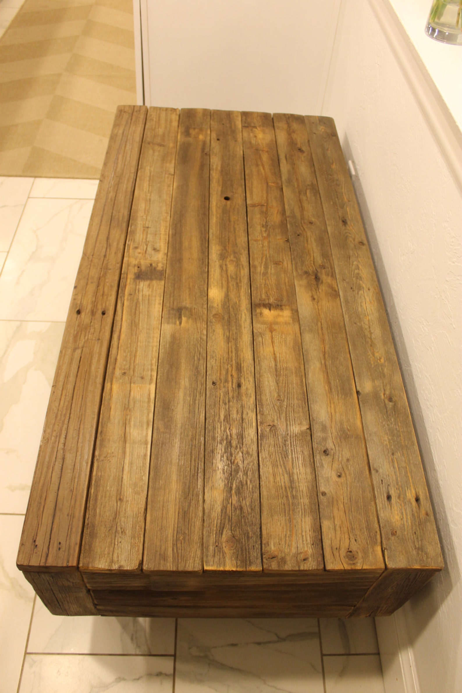 Reclaimed Wood Box Coffee Table or Media Console on Iron Legs - "the ...