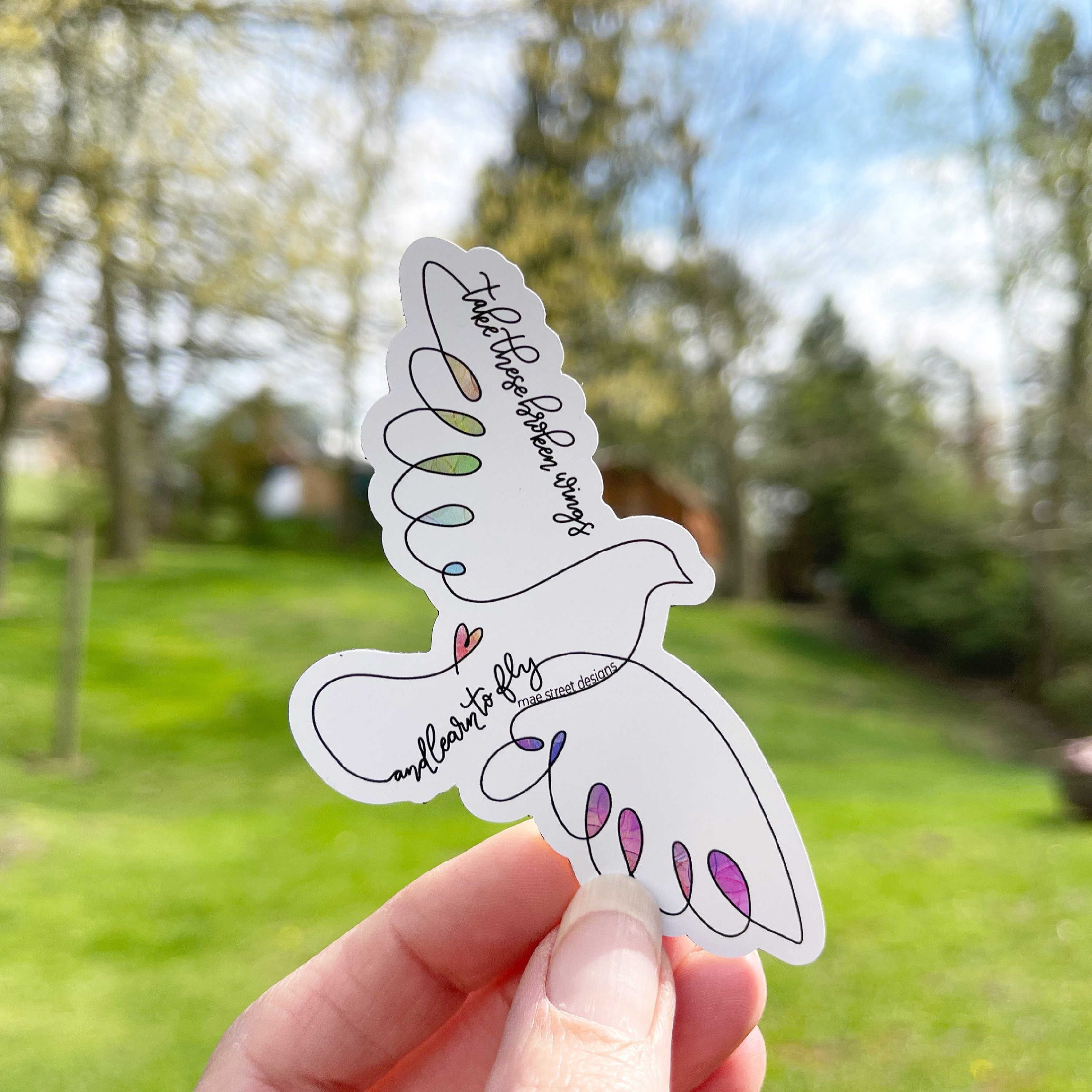 Learn to fly vinyl sticker or magnet