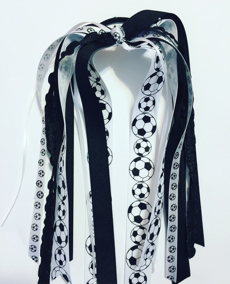 Soccer Ponytail Streamers Streamers Soccer Hairbow - Etsy