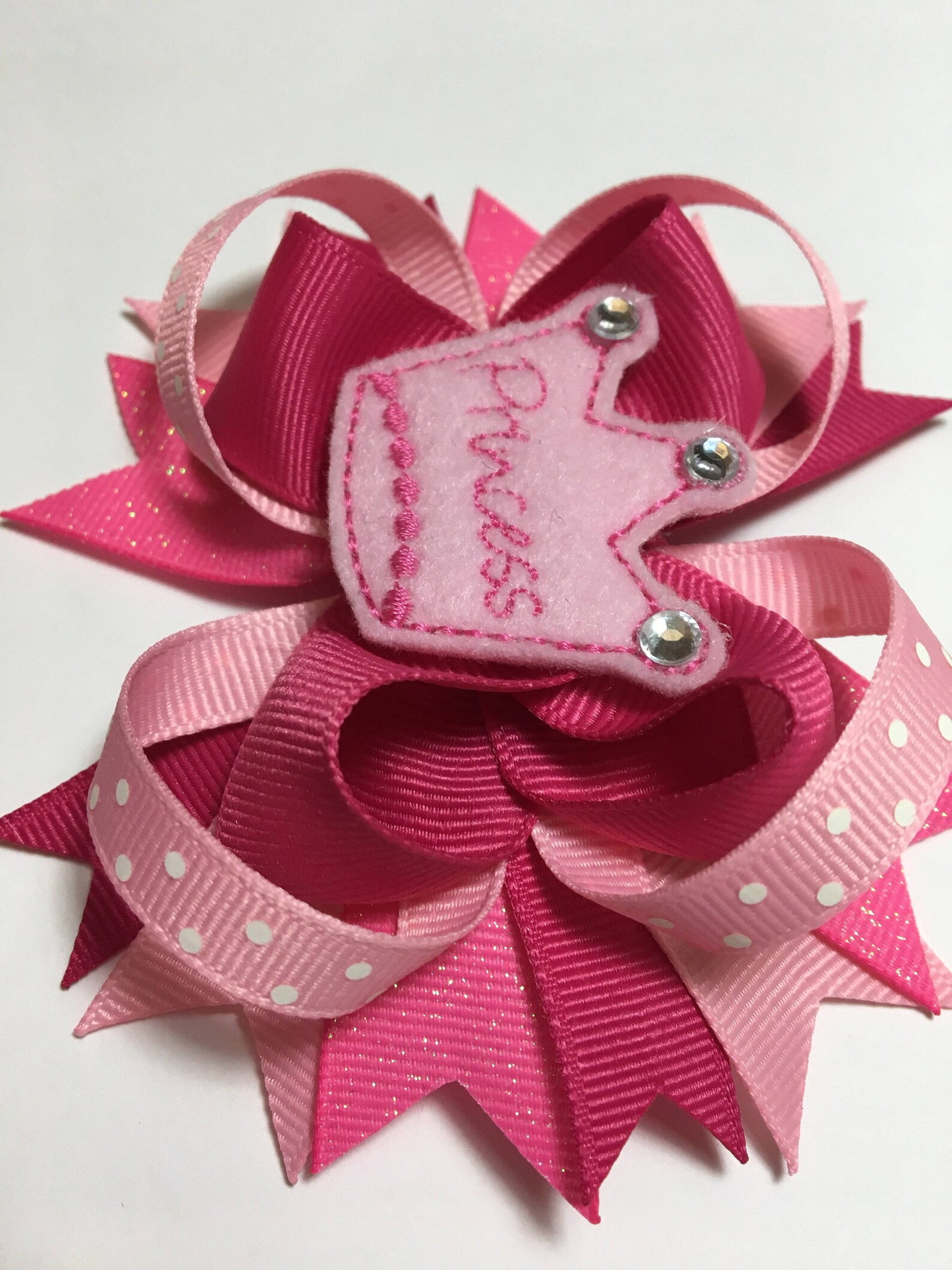 Princess Layered Crown Bow Princess Crown Feltie Pink - Etsy