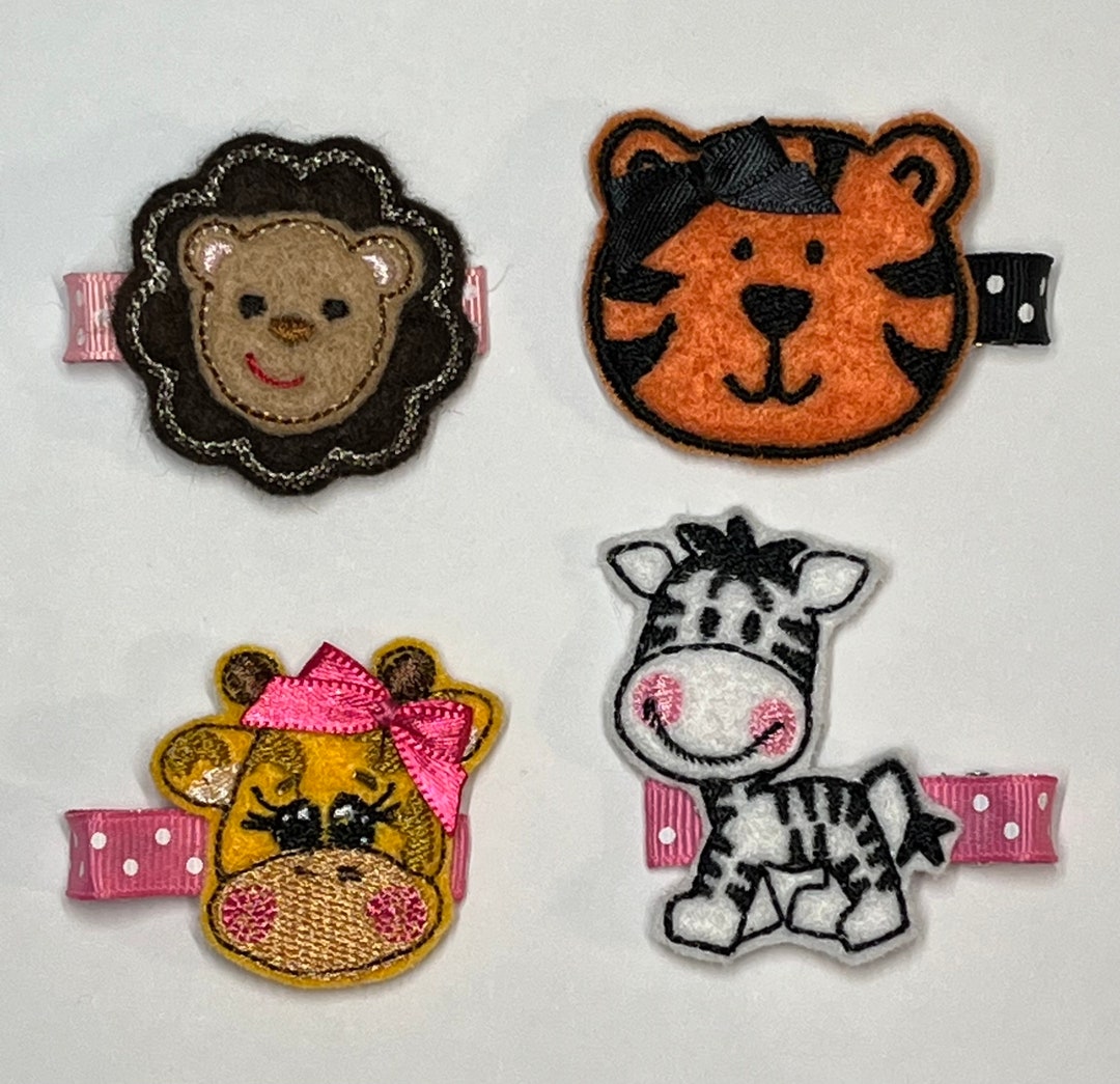 Zoo Animal Felt Clippies Girafe Clippie Zebra Clippie Tiger Clippie ...
