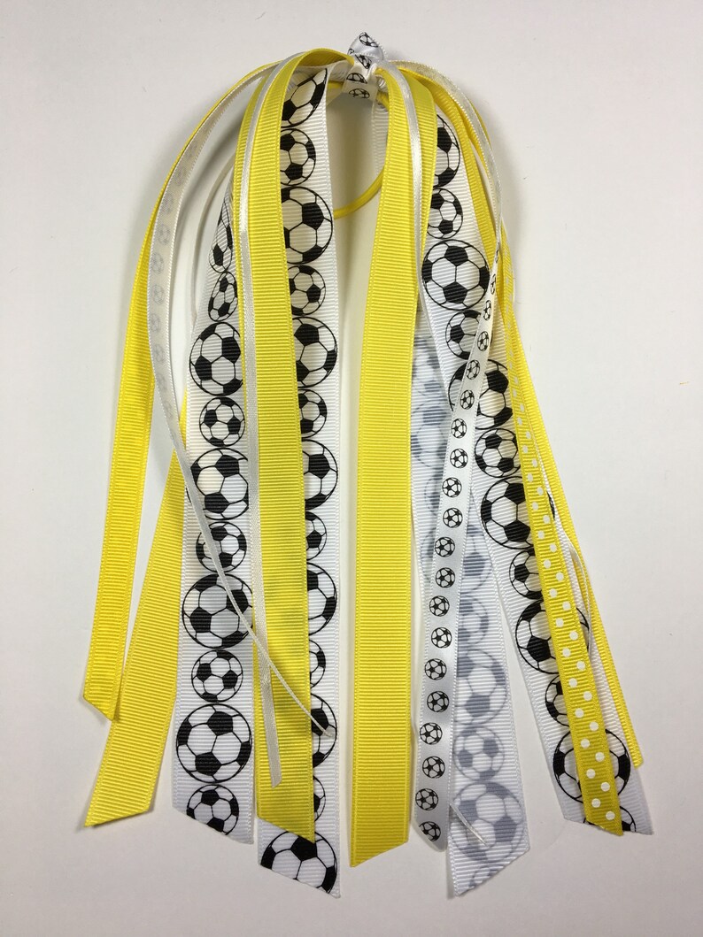 Soccer Ponytail Streamers Streamers Soccer Hairbow - Etsy