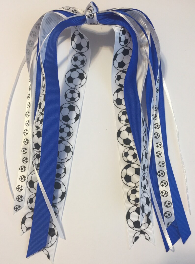 Soccer Ponytail Streamers Streamers Soccer Hairbow - Etsy