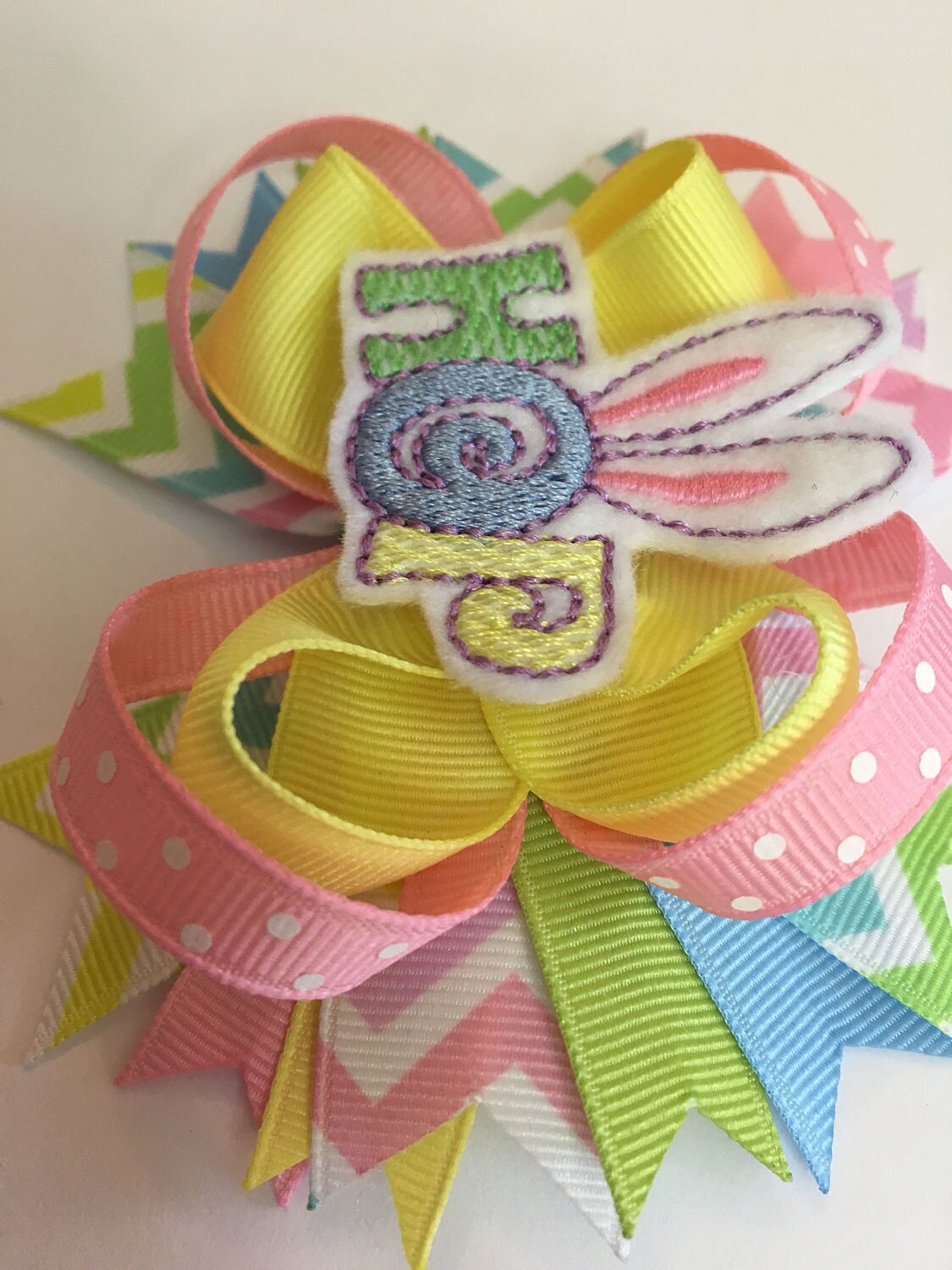 Easter Felt Embroidered Bunny Hop Bow - Etsy