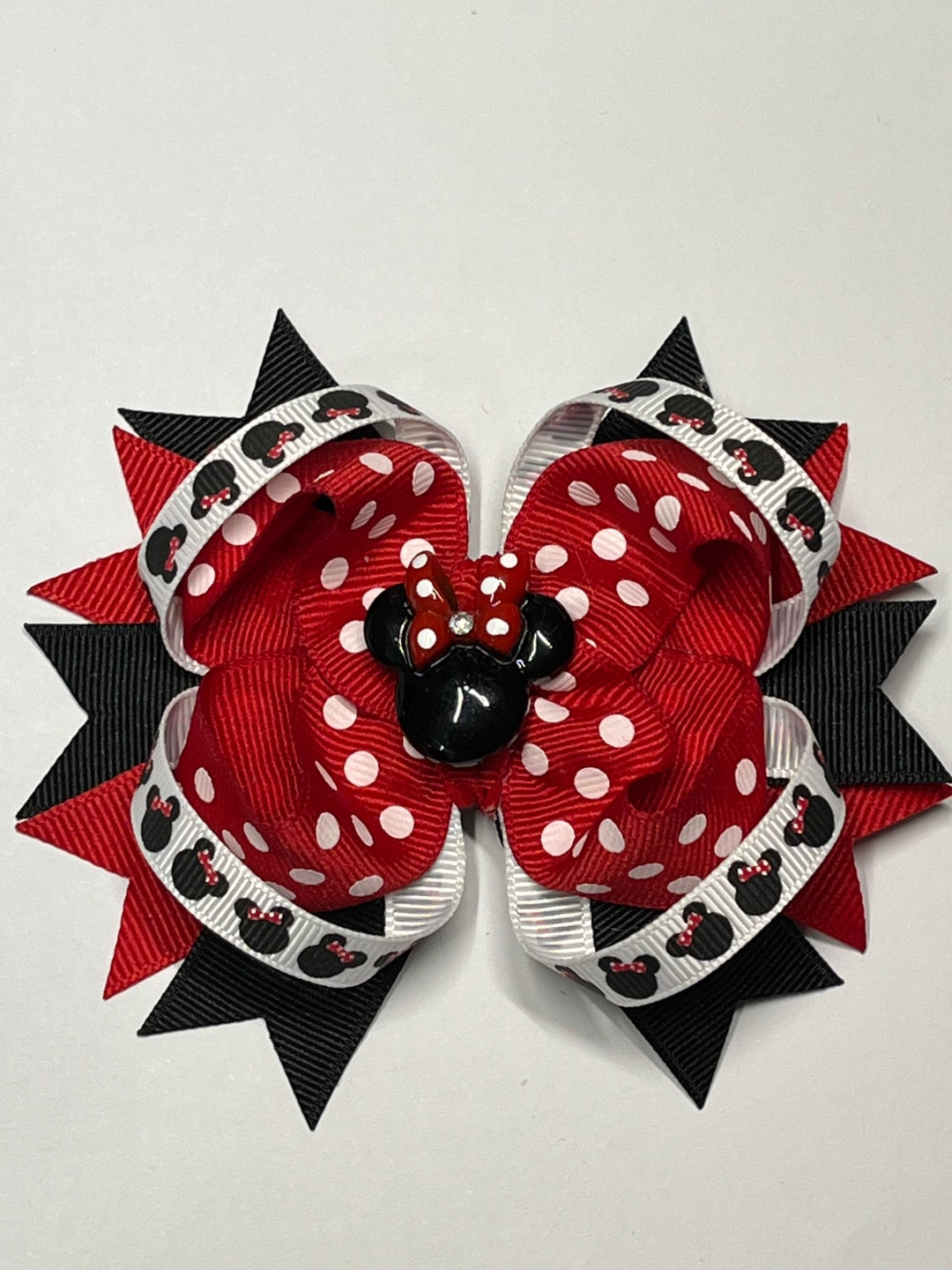 Loopy Mouse Bow With Red and White Polka Dots Minnie Mouse Inspired ...
