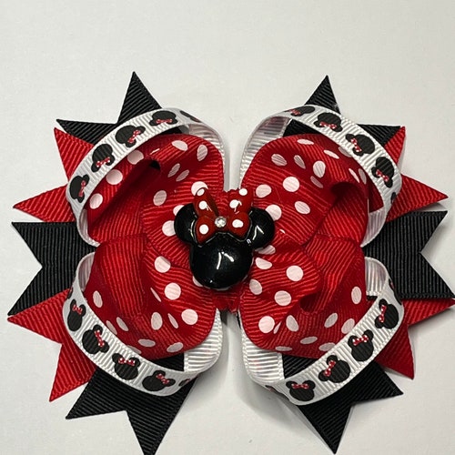 Minnie Mouse Red Inspired Bow - Etsy