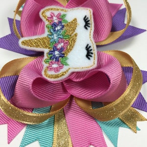 Loopy Felt Unicorn Mask Hairbow Unicorn and Rainbows Embroidered ...