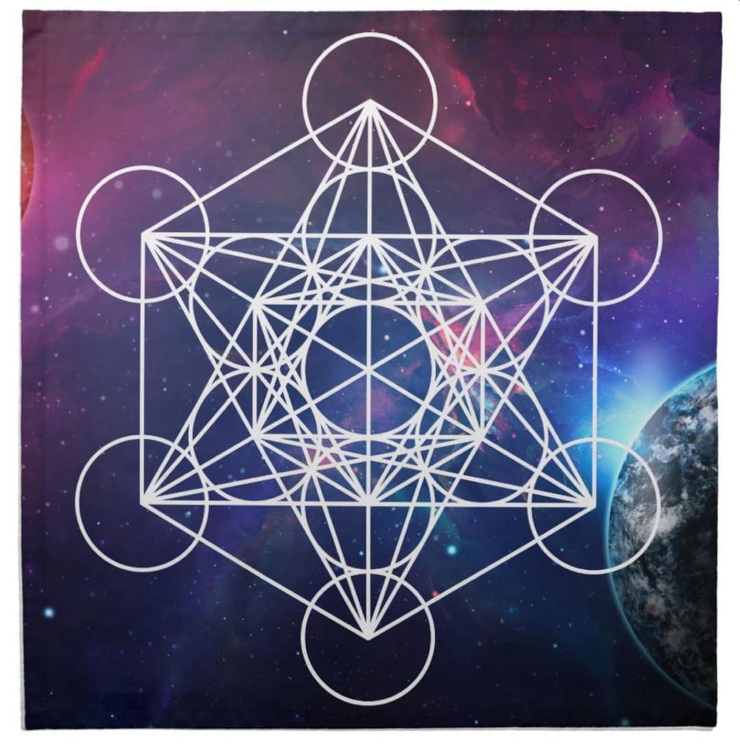 Metatron Cube Crystal Grid Cloth - Etsy